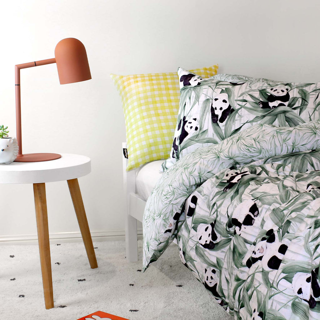Kids Panda Cotton Quilt Cover Set | Rolling Panda | Kids Bedding