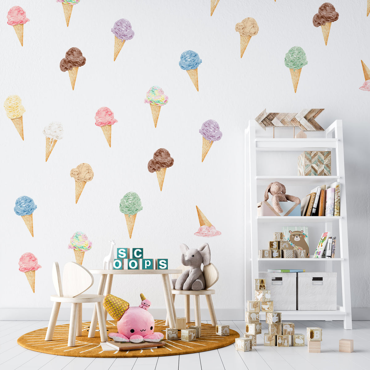 Scoops Ice Cream wall decal set – Rolling Panda